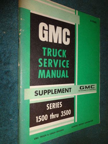 Purchase 1970 Gmc Shop Manual Original 1500 3500 Supplement Book To