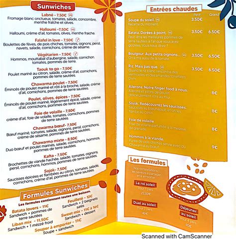 Menu 2024 La Pause Libanaise Sentier In Paris Thefork