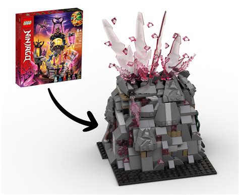 LEGO MOC Crystal Volcano Crystal King Temple Alt By FlickBrick Rebrickable Build