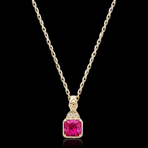 Celestial Ruby Necklace Silver Red Corundum Pendant Villainswear