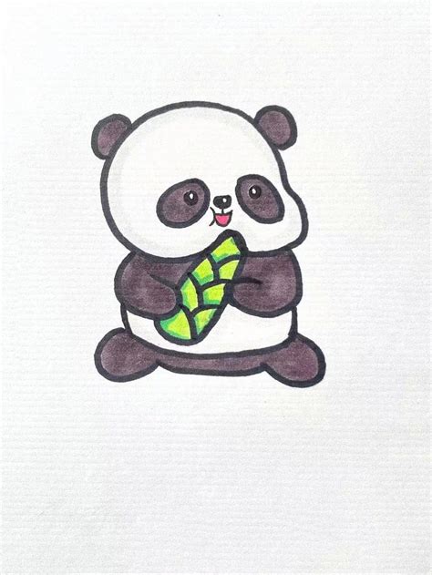 大熊猫抱着竹子啃的简笔画（热门13张） 简笔画图片大全