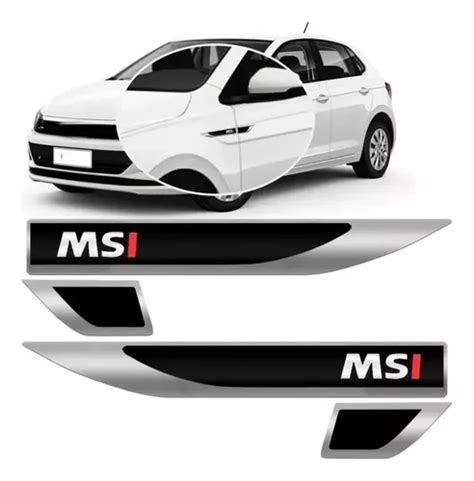 Aplique Adesivo Lateral Volkswagen Polo Msi Cromado Parcelamento Sem Juros