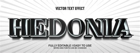 Premium Vector Hedonia Fully Editable 3d Vector Text Effect