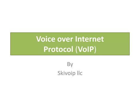 Voice Over Internet Protocol PPTX Digital Audio Computer Software And Applications