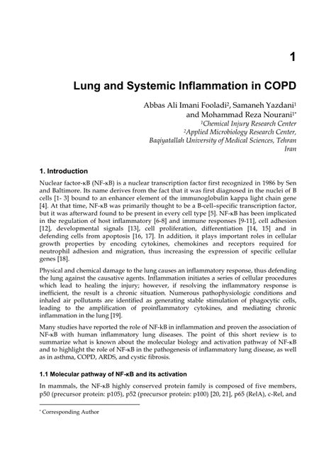 Pdf Lung And Systemic Inflammation In Copd