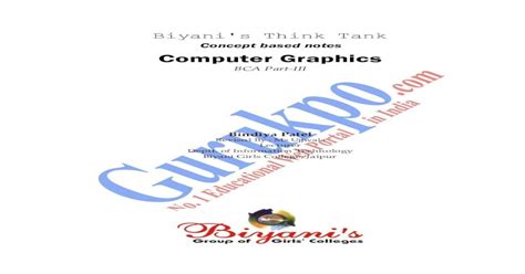Pdf Concept Based Notes Computer Graphics