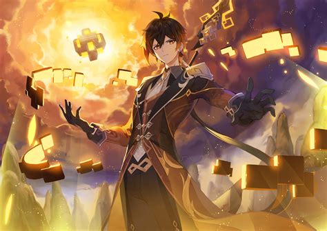 Download Zhongli Unleashing His Elemental Power Amidst A Fierce Battle