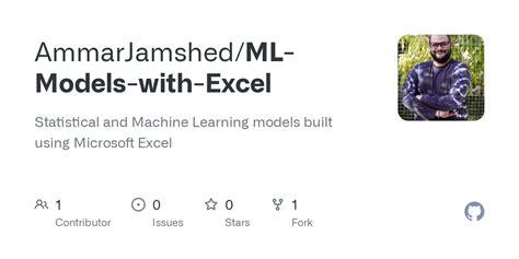 Github Ammarjamshed Ml Models With Excel Statistical And Machine Learning Models Built Using