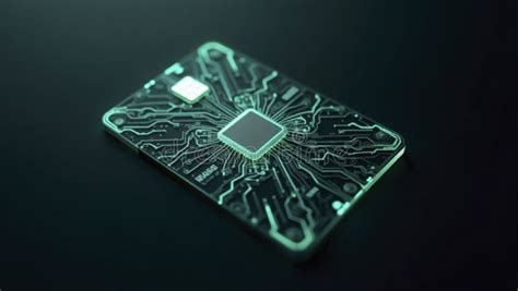 Cybernetic Data Processing Chip With Advanced Circuit Integration Stock