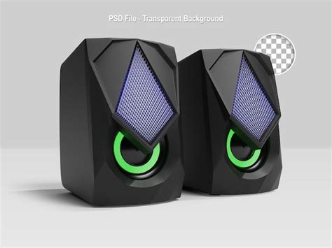 Premium Psd 3d Render Realistic Computer Speaker
