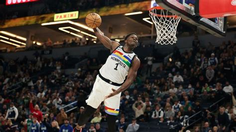 Edwards Slams Down Huge Windmill Nba News Sky Sports