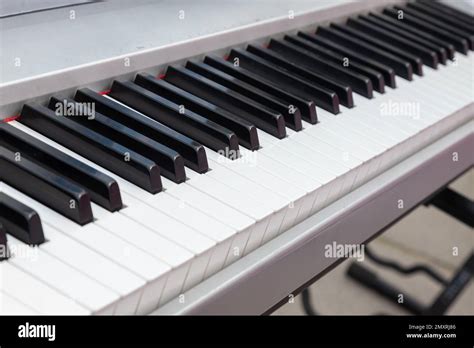 Close Up Of Piano Keys Close Frontal View Black And White Piano Keys
