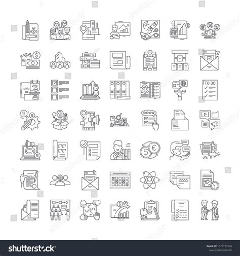Programm Linear Icons Signs Symbols Vector Stock Vector Royalty Free