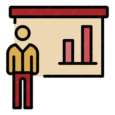 Premium Vector Man Show Graph Icon Outline Man Show Graph Vector Icon Color Flat Isolated
