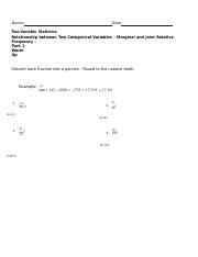 Two Variable Statistics Relationship Between Categorical Course Hero