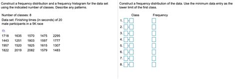 Solved Construct A Frequency Distribution And A Frequency Chegg Com