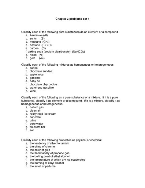 Chapter 3 Problems Set 1 Chapter 3 Problems Set 1 Classify Each Of