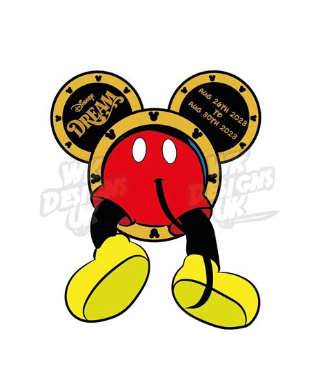Mickey Mouse Or Donald Duck Stuck In A Porthole Disney Cruise Line Magnet Personalised