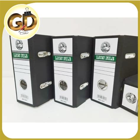 Lion File Lever Arch Voucher Filefail Kulit Keras Hitam 3 Inci 3