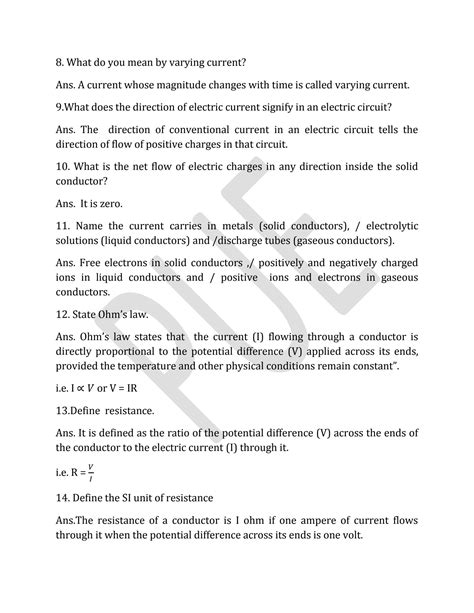 Solution Class 12 Physics Current Electricity Notes Studypool