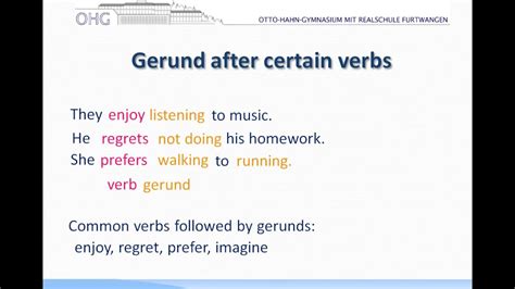 English Grammar Gerunds 4 Gerund After Certain Verbs Youtube