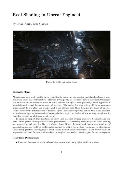 Pdf Real Shading In Unreal Engine Real Shading In Unreal Engine By Brian Karis Epic