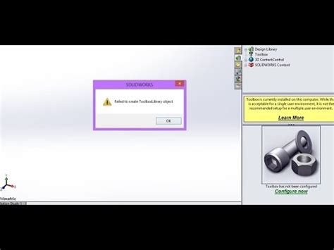 How To Solve The Problem Failed To Create Solidworks Toolbox Library YouTube