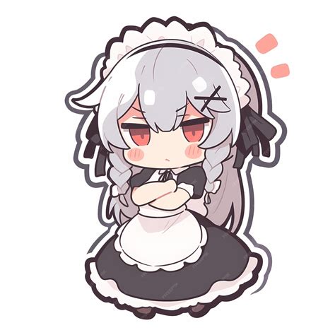 Premium Ai Image Minimal Japanese Kawaii Chibi Maid Girl Anime Vector