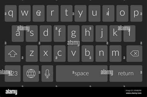 Mobile Phone Keyboard Template Qwerty Smartphone Vector Keypad Digital Ui Screen Touchscreen
