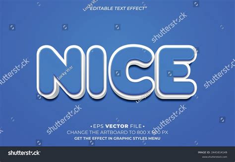 Nice Text Effect 3d Editable Vector Stock Vector Royalty Free
