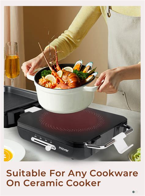 Foldable Multi Functional Ceramic Cooker With Grill