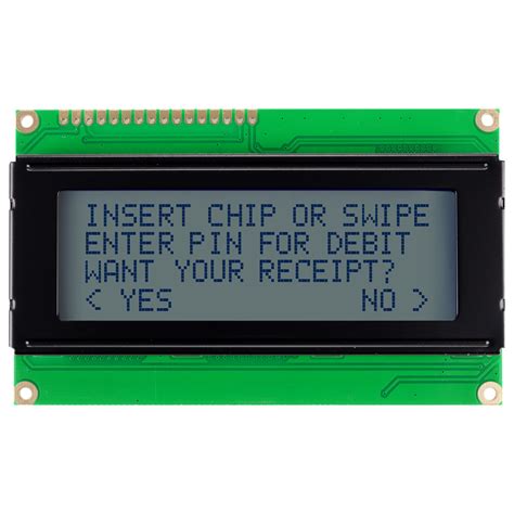 20x4 character lcd stn gray display with yellow green backlight