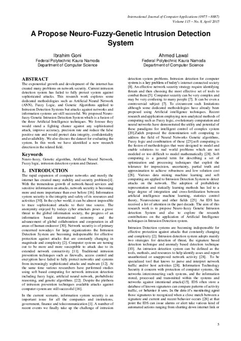 Pdf 5 A Propose Neuro Fuzzy Genetic Intrusion Detection System
