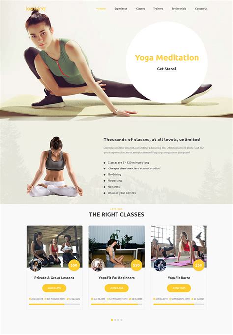 塑形瑜伽健身会所网站模板站长素材