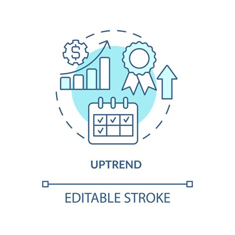 Uptrend Turquoise Concept Icon Price Rising Analytics Financial Research Trend Abstract Idea