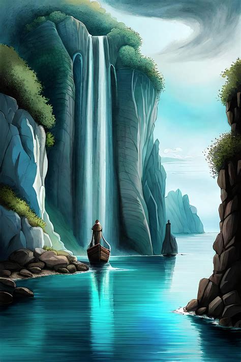 Grotto Waterfall Digital Art By Gabriel Cusmir Fine Art America