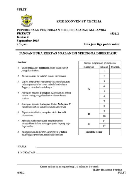 Trial Spm Fizik 2019 P2 Pdf
