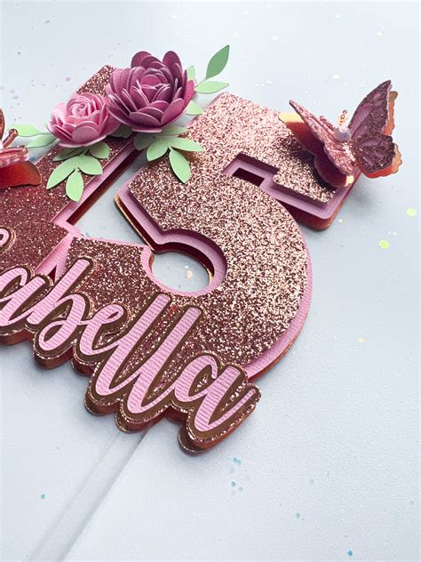 Rose Gold Cake Topper Rose Gold And Pink Butterfly Cake Topper Rose
