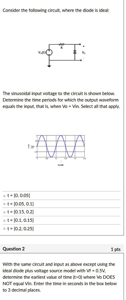 Consider The Following Circuit Where The Diode Is Ideal R Vintvo