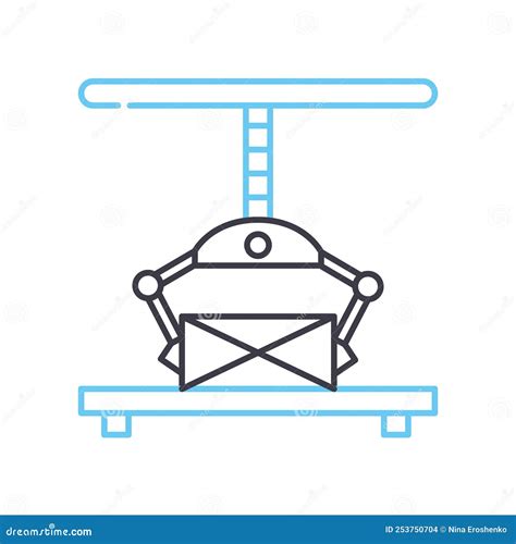 Assembly Line Line Icon Outline Symbol Vector Illustration Concept