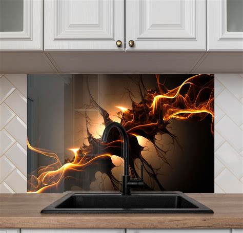 Fiery Abstract Art Backsplash Backsplash Artworks Backsplashartworks