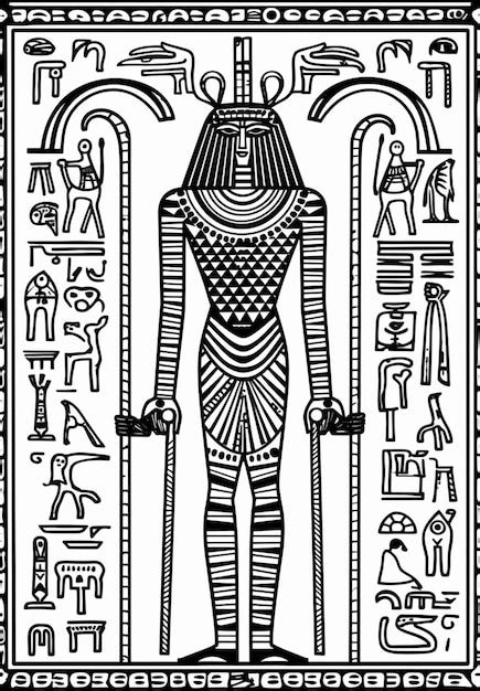 Premium Photo An Egyptian Pharaoh With A Staff And A Staff Generative Ai