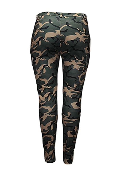 Lw Plus Size Casual Camo Print Army Green Pants Plus Size Swimsuits Wholesale Clothing Kurti