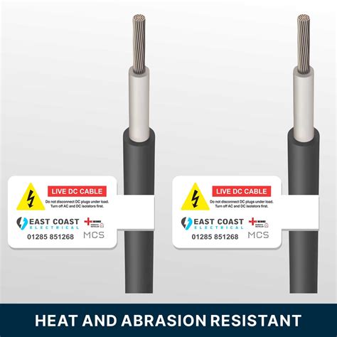 Live Dc Cable Sticker Wraps Electrical Warning Labels Self Adhesive