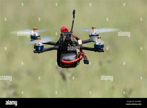 Quad Copter In Flight Stock Photo Alamy