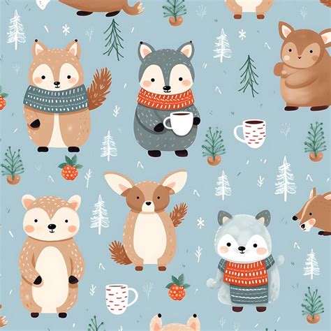 Chritsmas Pattern Seemless Background Premium Ai Generated Vector