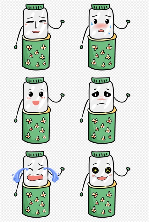 만화 녹색 컵 이모티콘 팩 그림 Png 일러스트 무료 다운로드 Lovepik