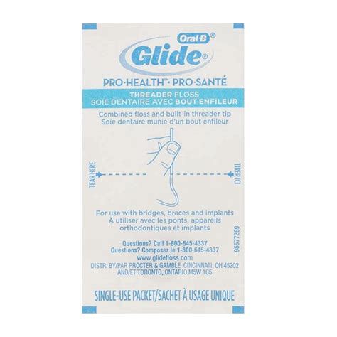 Glide Threader Floss 30 Count Single Use Packets Pack Of 4 Dental