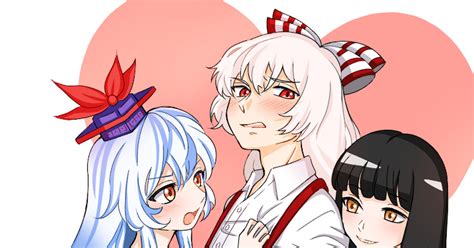 東方 てるもこけーね たまご将軍and魅鬼のイラスト Pixiv