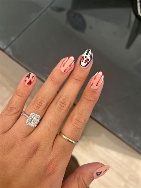 Ghost Face Nails Horror Nails Halloween Nails Holloween Nails